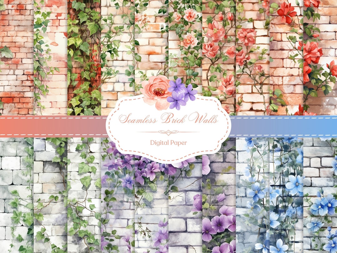 Seamless Brick Walls Digital Paper Pack. Digital Download. - Etsy