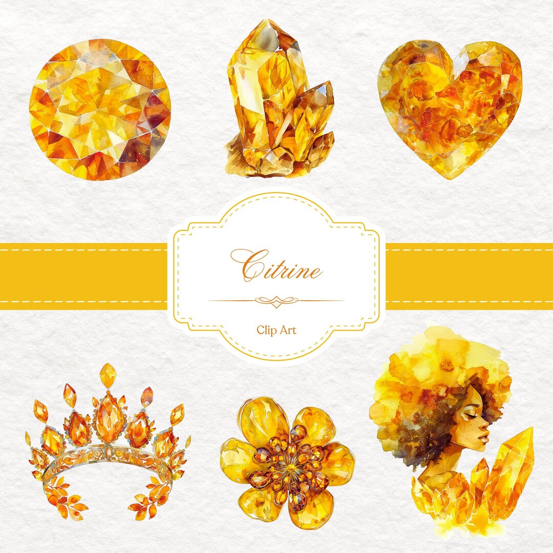 Birthstone Clipart. November Citrine. PNG. Digital Download. - Etsy