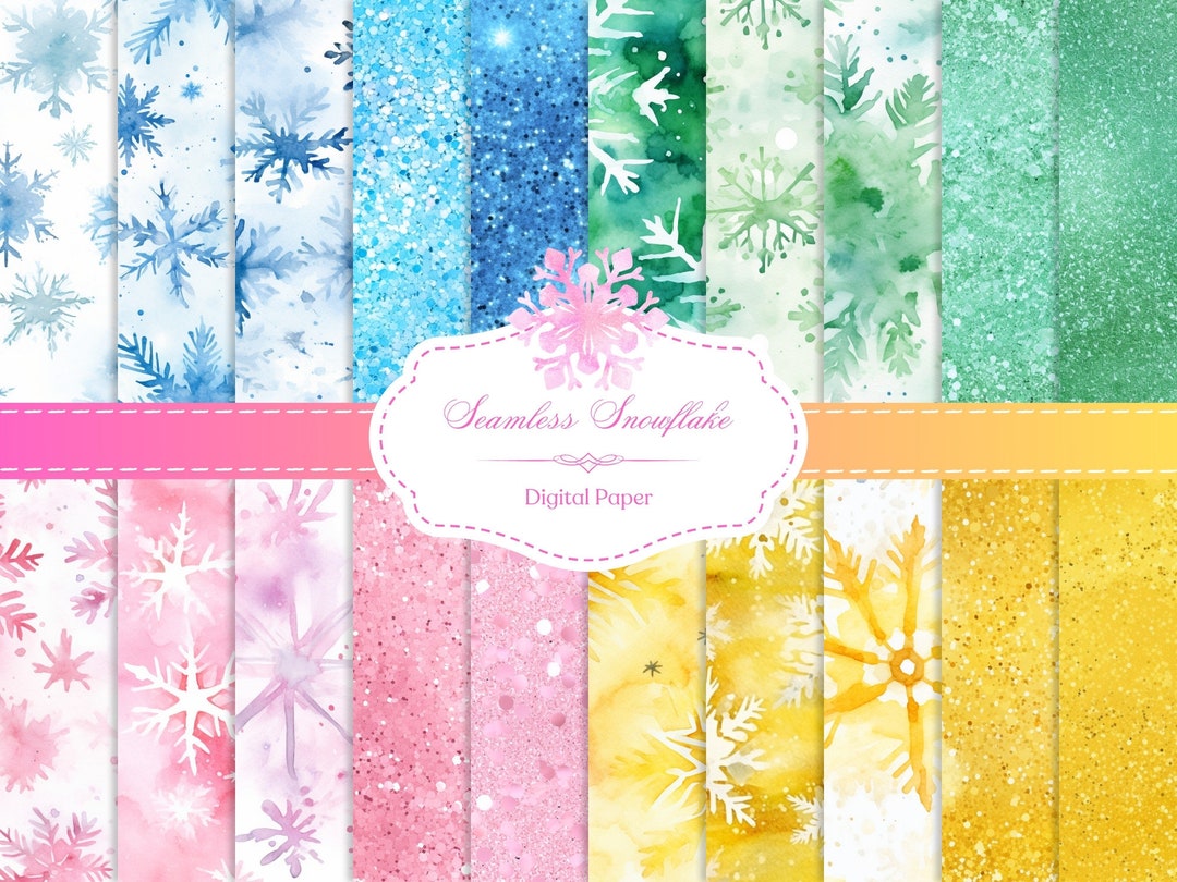 Seamless Snowflake Digital Paper Pack. Digital Download. - Etsy