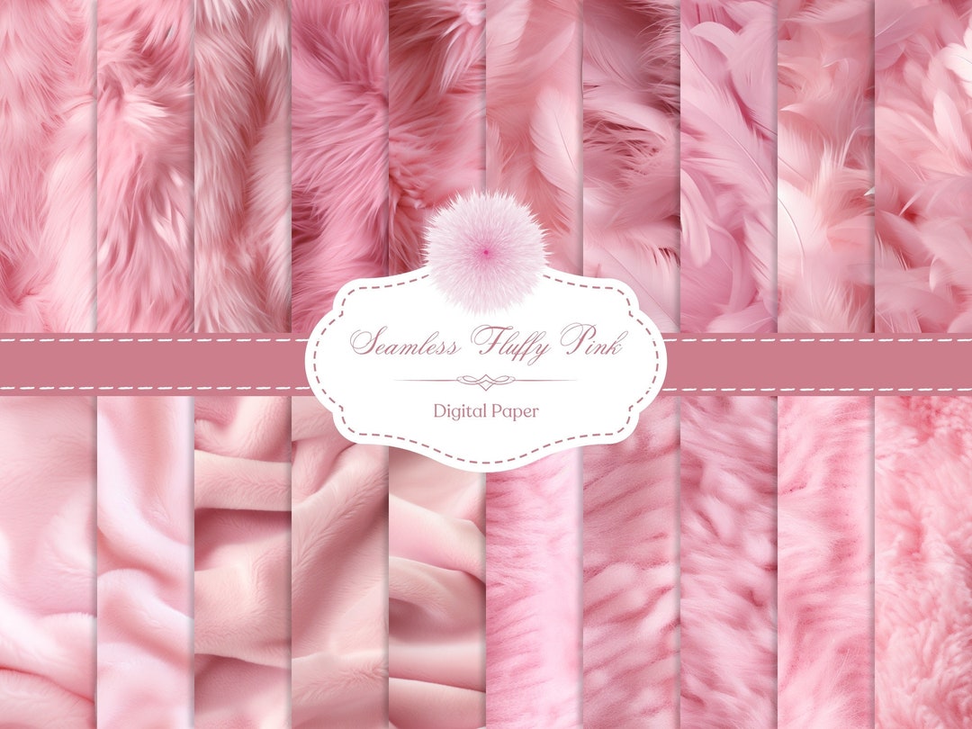 Seamless Fluffy Fur Texture Pink Digital Paper Pack. Digital Download ...