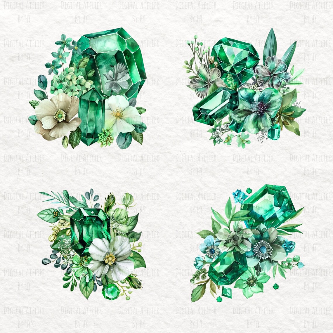 Birthstone Clipart. May Emerald. PNG. Digital Download. - Etsy