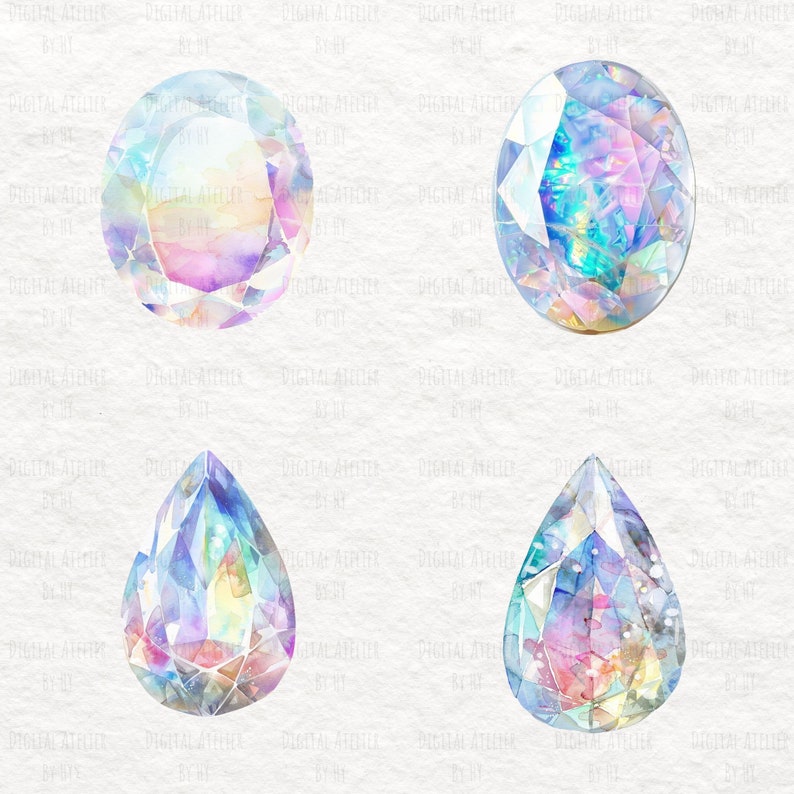 Birthstone Clipart. October Opal. PNG. Digital Download. - Etsy