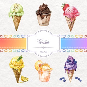 Gelato Ice Cream Clipart. PNG. Italian Food. Digital Download. - Etsy