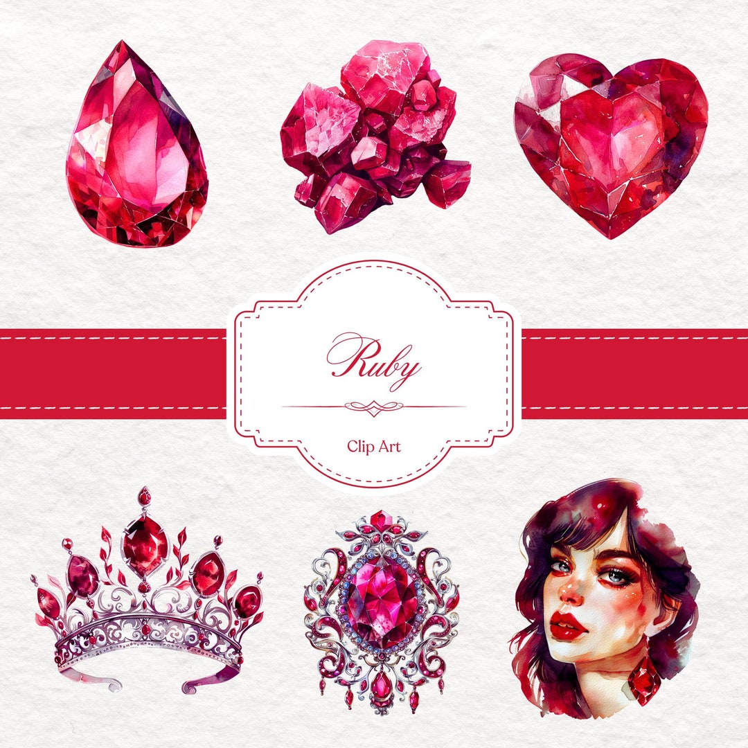 Birthstone Clipart. July Ruby. PNG. Digital Download. - Etsy
