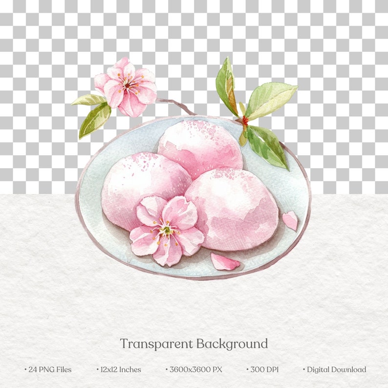 Mochi Desert Clipart. PNG. Japanese. Digital Download. - Etsy