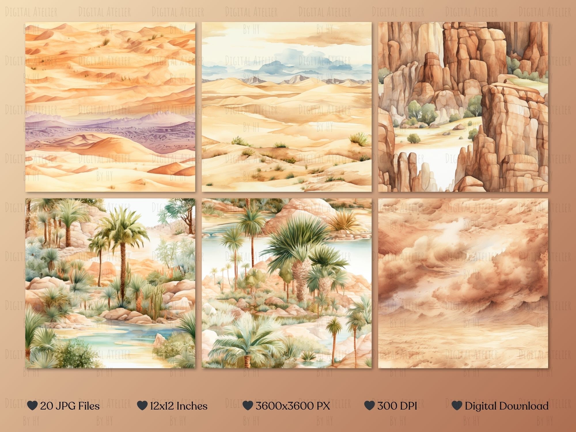 Seamless Desert Digital Paper Pack. Digital Download. - Etsy