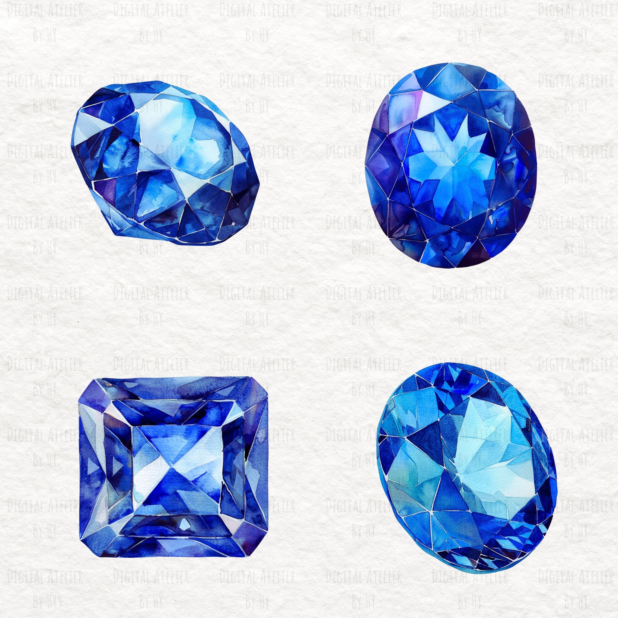 Birthstone Clipart. September Sapphire. PNG. Digital Download. - Etsy