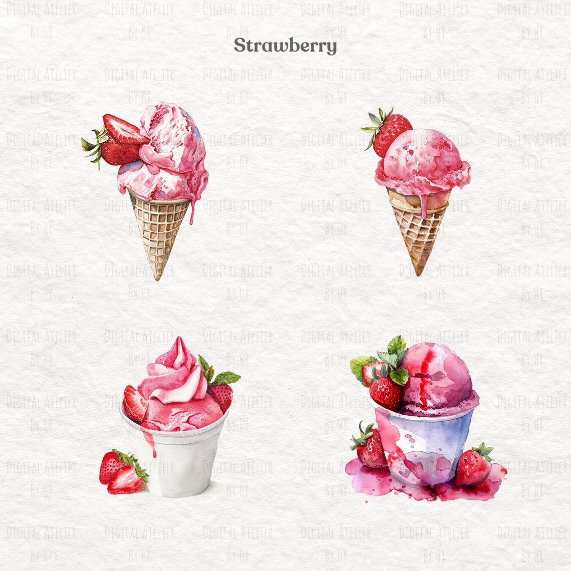 Gelato Ice Cream Clipart. PNG. Italian Food. Digital Download. - Etsy