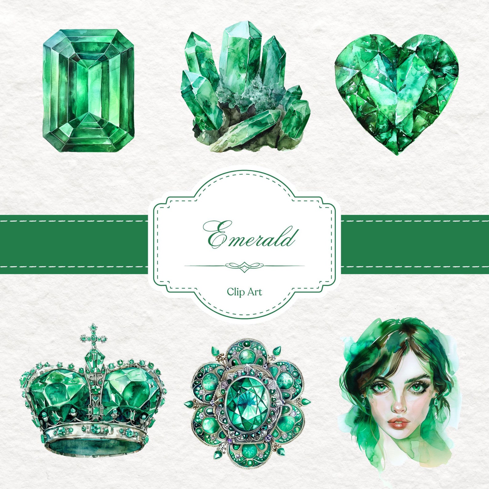 Birthstone Clipart. May Emerald. PNG. Digital Download. - Etsy