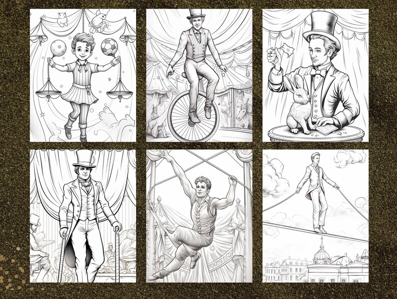 26 Circus Coloring Book Adults Kids Coloring Pages, Instant Download ...