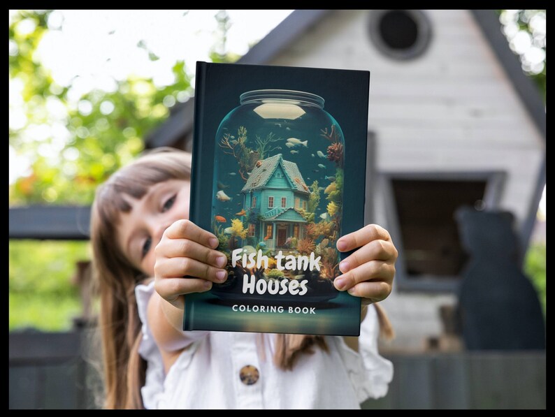 24 Fish Tank House Coloring Book Adults Kids Coloring Pages, Instant ...