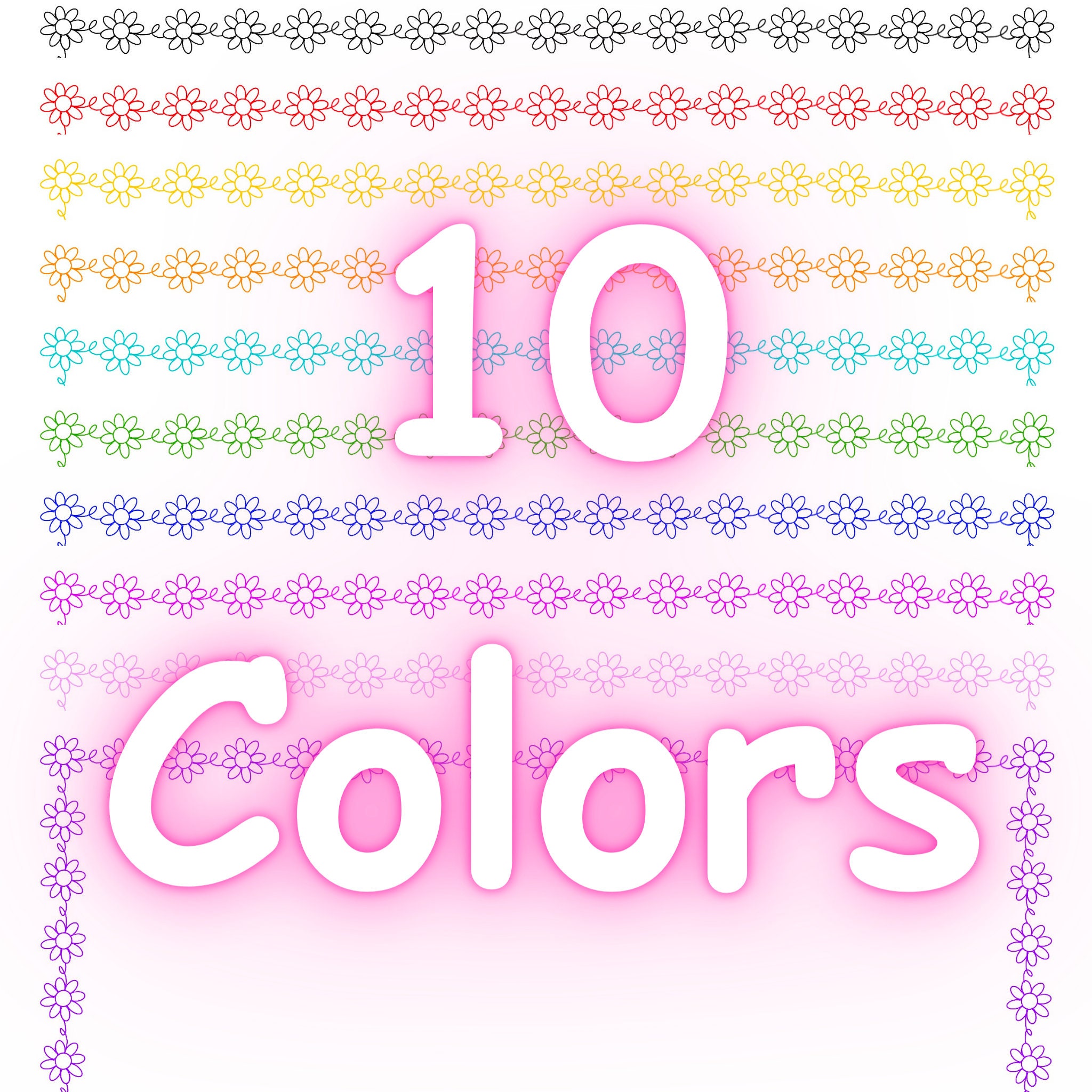 Multicolored Floral Page Border | Multicolored Flowers Page Border ...