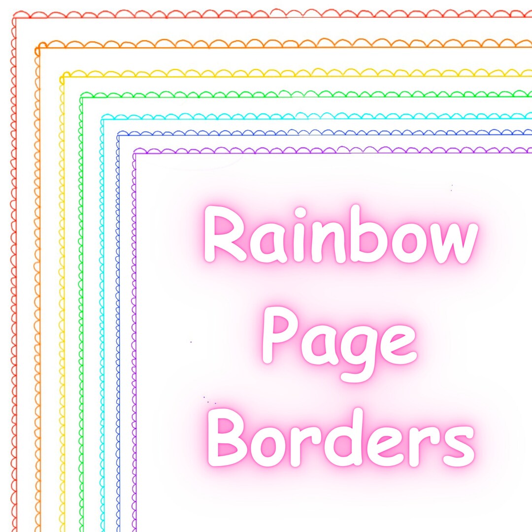 Rainbow Bumpy Page Borders | Multicolored Page Borders | Pack of 7 ...