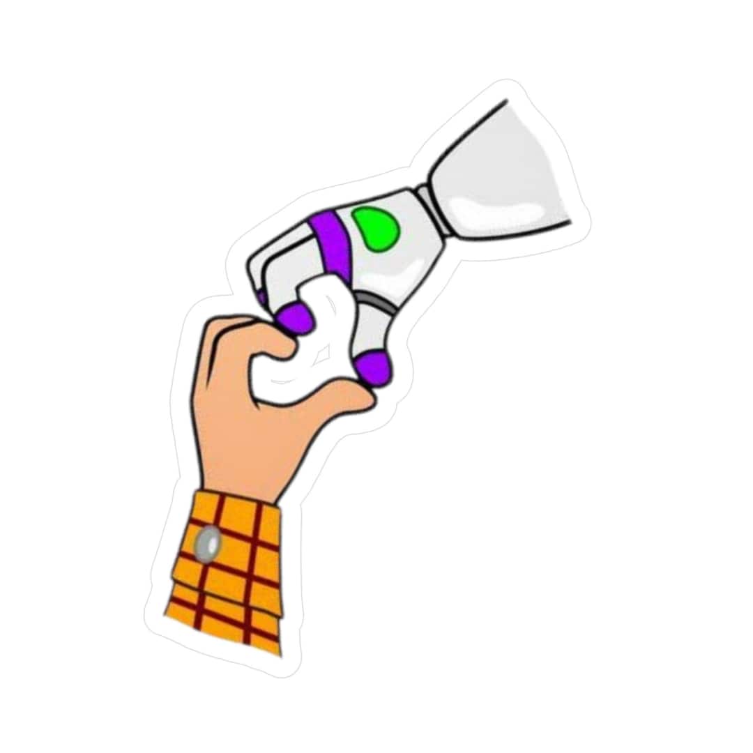 Buzz Lightyear and Sheriff Woody Finger Heart Sticker | Sticker | Decal ...