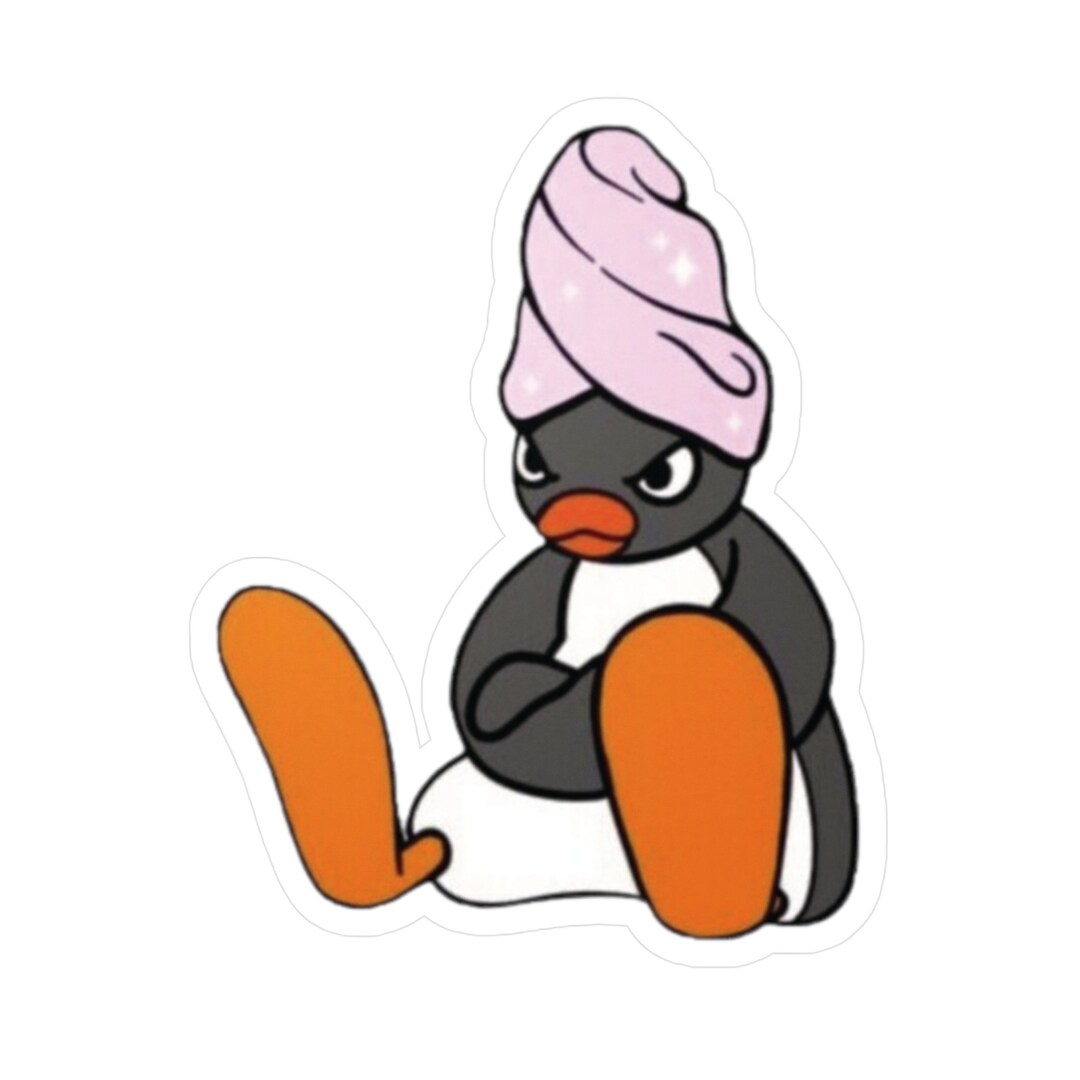 Shower Pingu Mood Sticker | Kiss-cut Vinyl Decal - Etsy