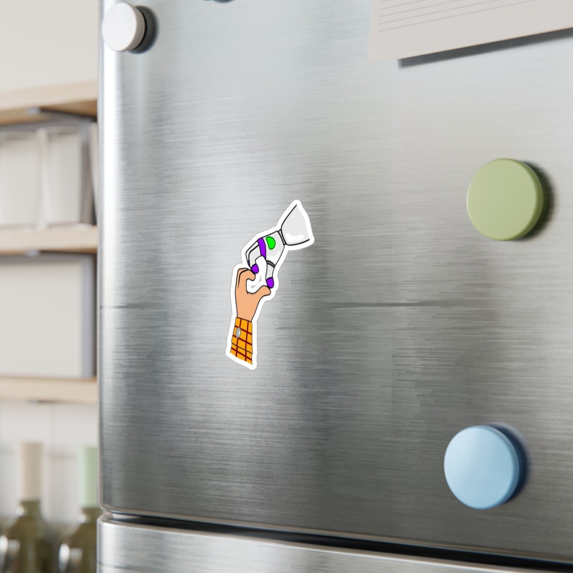 Buzz Lightyear and Sheriff Woody Finger Heart Sticker | Sticker | Decal ...