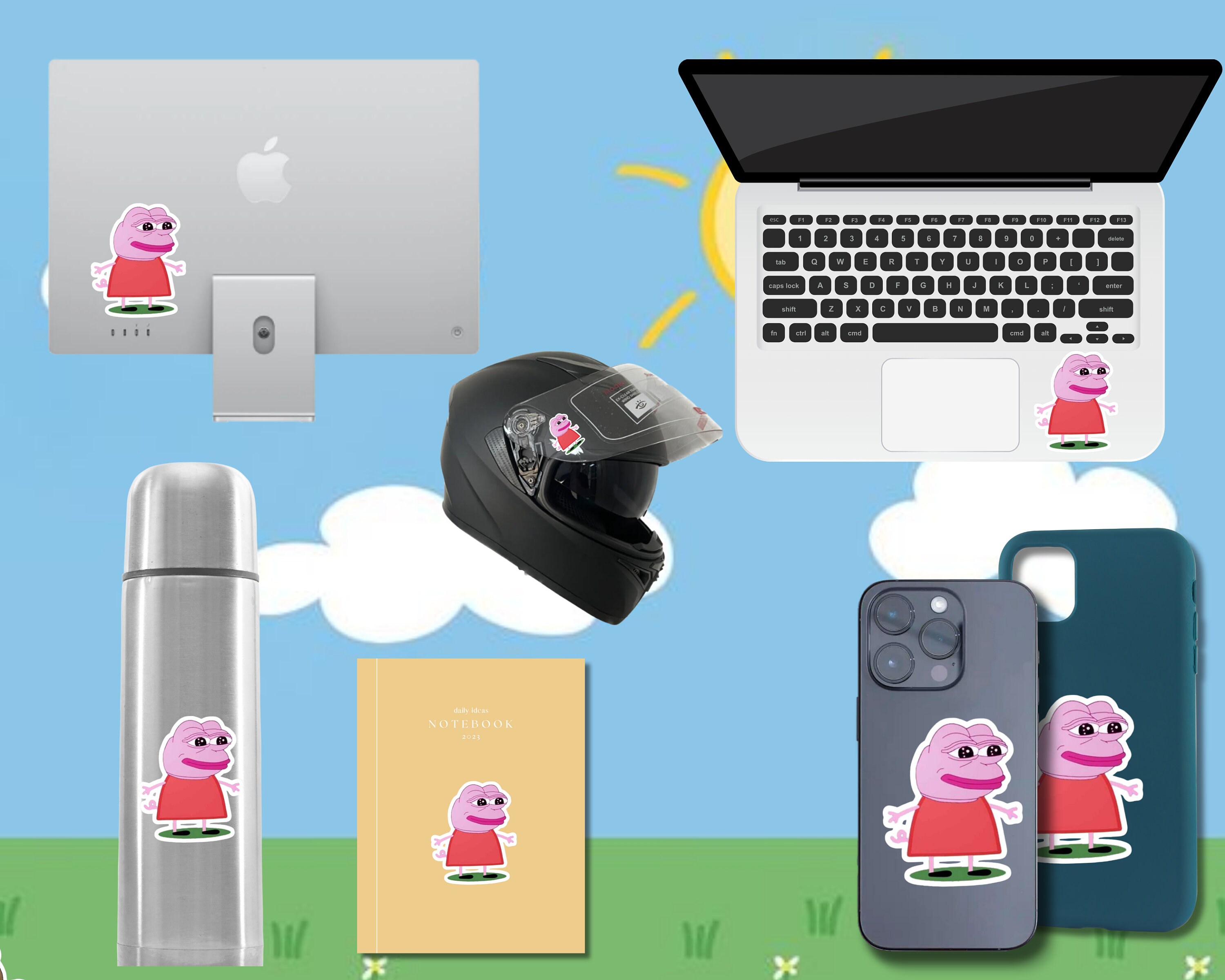 Peppa Meme Sticker | Peepohappy Emote Pig |vinyl Decal - Etsy