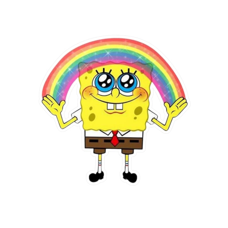 Spongebob Rainbow Sticker | Vinyl Decal - Etsy
