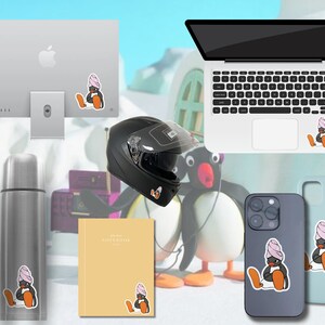 Shower Pingu Mood Sticker | Kiss-cut Vinyl Decal - Etsy