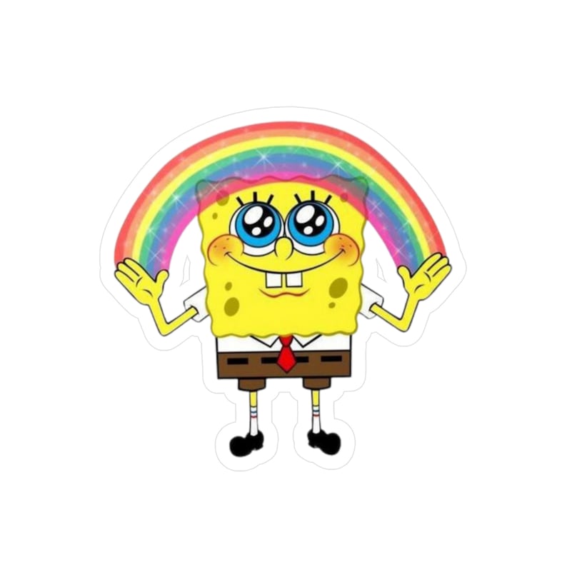 Spongebob Rainbow Sticker | Vinyl Decal - Etsy