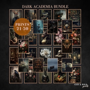 Dark Academia Printable Art Set of 50, Moody Wall Art Prints Dark ...