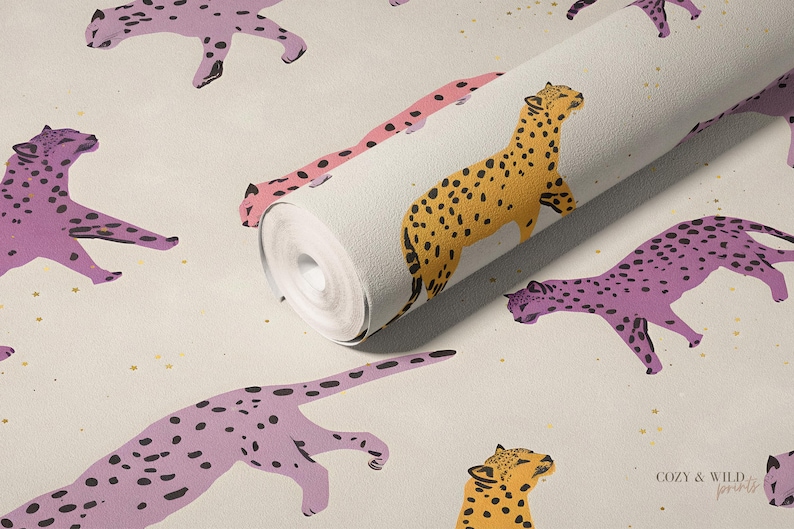 Pastel Leopard Print Wallpaper: Peel and Stick, Renter Friendly - Etsy ...