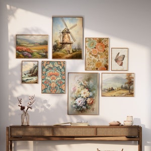 Printable Vintage Gallery Wall Art, Antique Prints Warm Aesthetic Decor ...