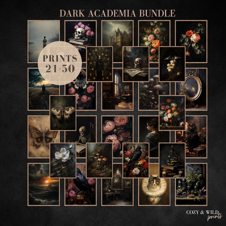 Dark Academia Art Prints: Mega Bundle of 50 (digital Download) - Etsy