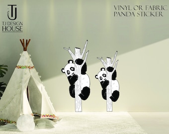 Panda on Bamboo Decal Wall Sticker - Etsy UK