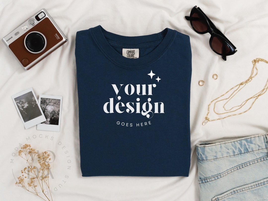 Midnight Comfort Colors 1717 Mockup | Folded T Shirt Mockup | Comfort ...