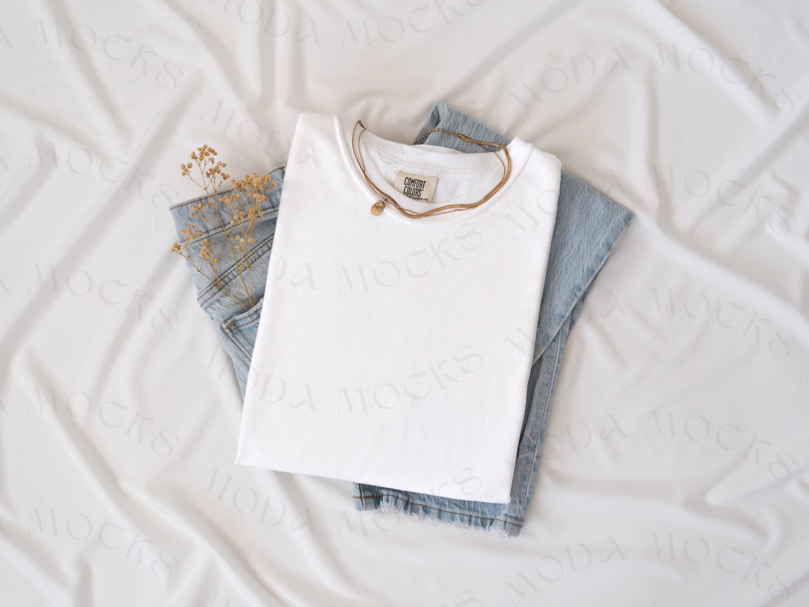 White Comfort Colors 1717 Mockup | Folded T Shirt Mockup | Comfort ...
