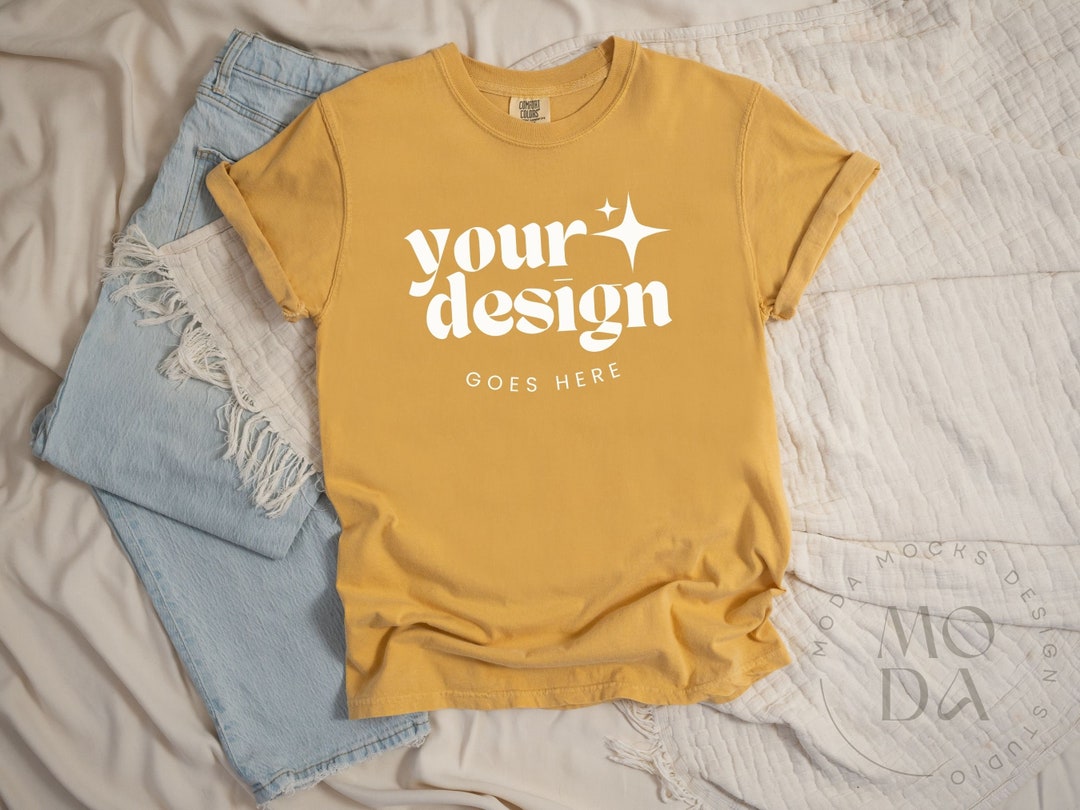 Mustard Comfort Colors 1717 Mockup | T Shirt Mockup | Comfort Colors ...