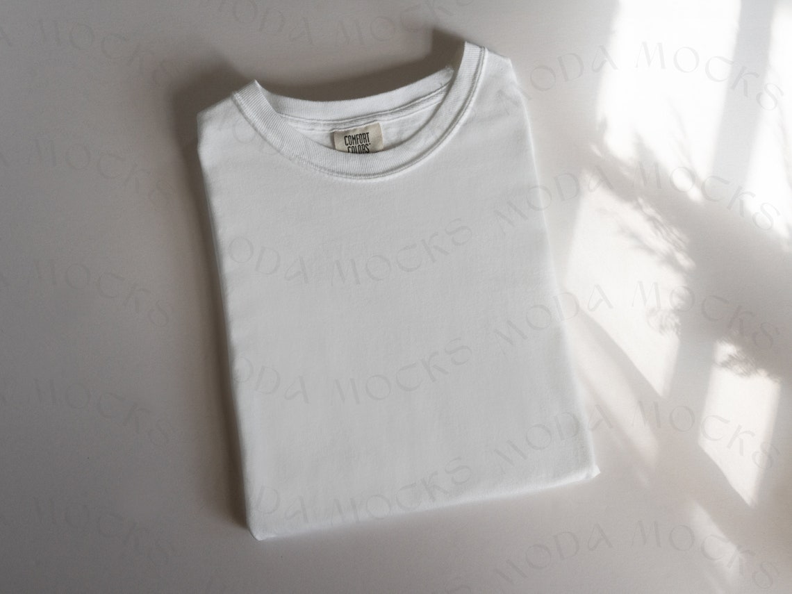 White Comfort Colors 1717 Mockup | Flay Lay T Shirt Mockup | Comfort ...