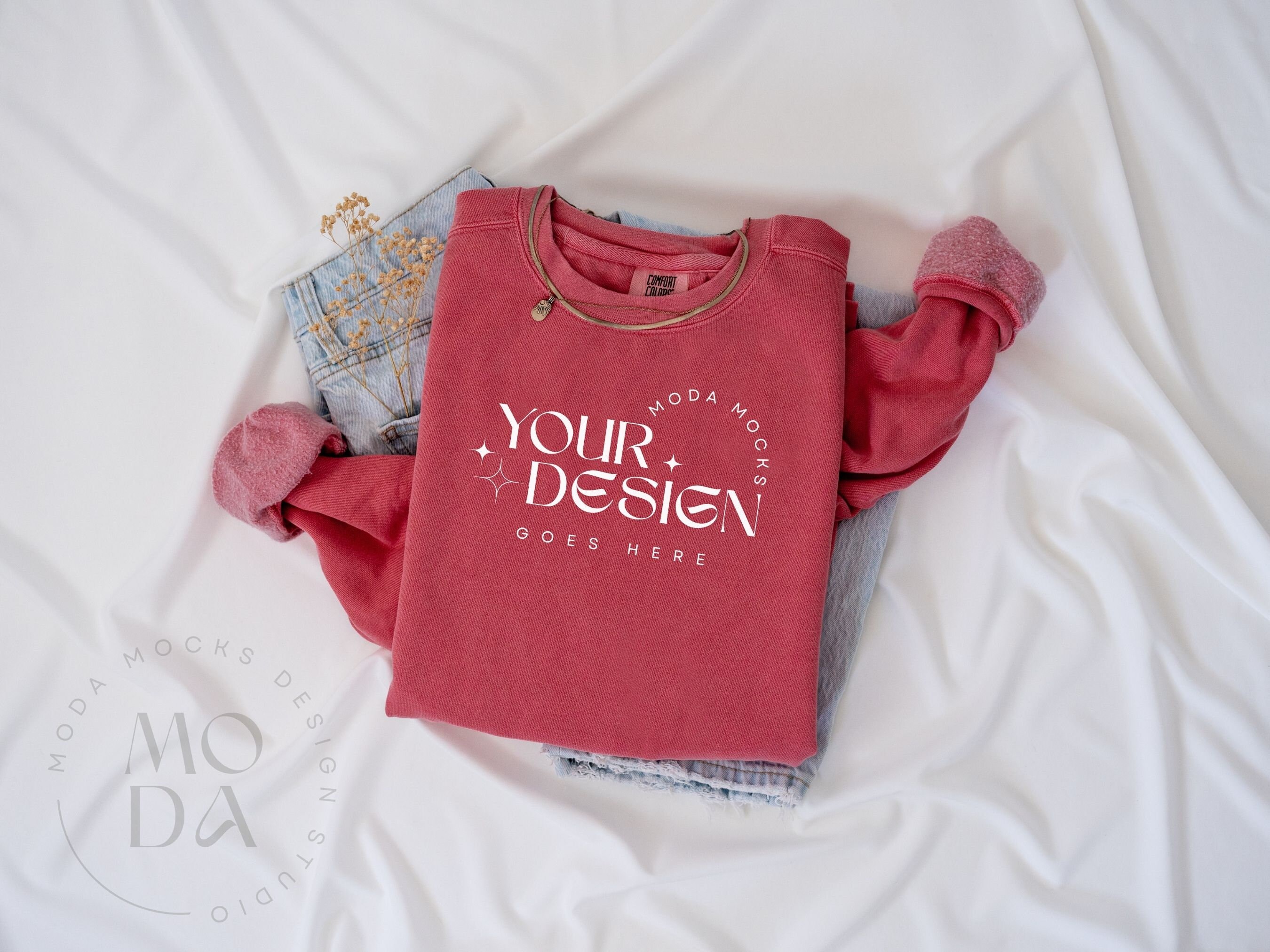 Comfort Colors 1566 Sweatshirt Mockup Bundle | Folded Crewneck ...