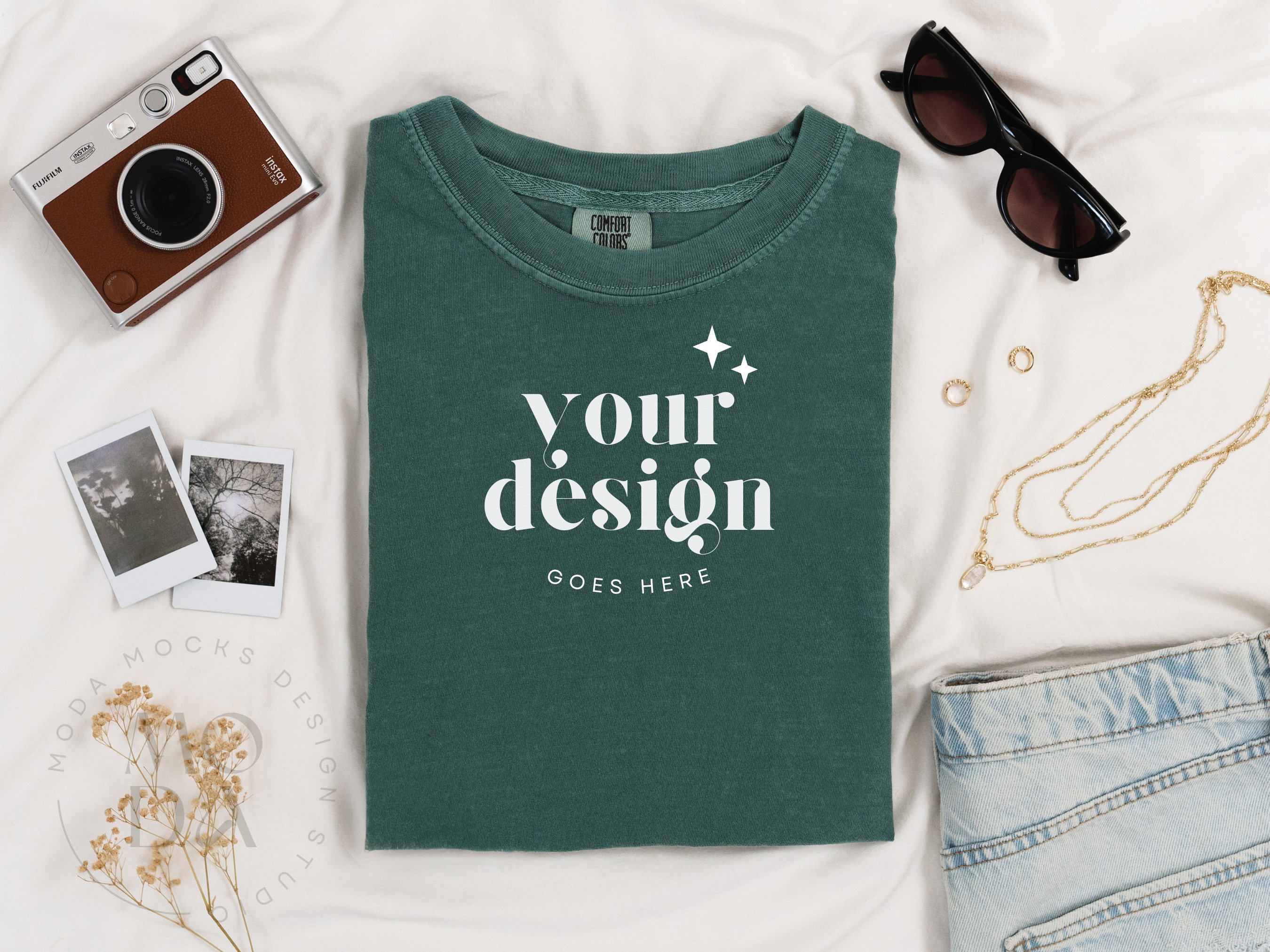 Light Green Comfort Colors 1717 Mockup | Folded T Shirt Mockup ...