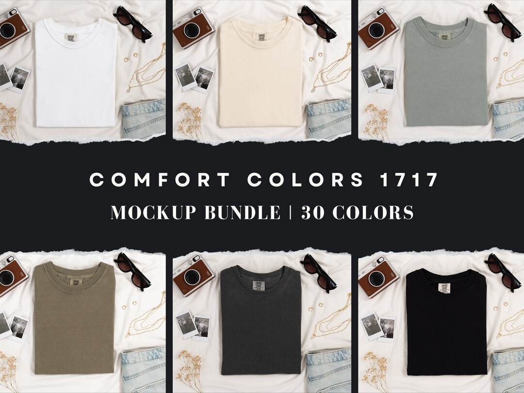 Comfort Colors 1717 Mockup Bundle | Folded T Shirt Mockups | Comfort ...