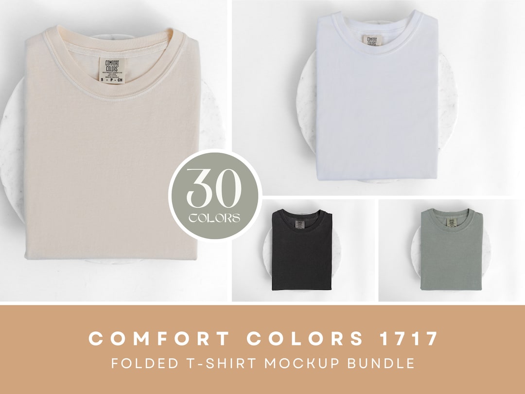 Comfort Colors 1717 Mockup Bundle | Folded T Shirt Mock Ups | Neutral ...