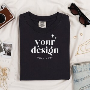 Graphite Comfort Colors 1717 Mockup | Folded T Shirt Mockup | Comfort ...