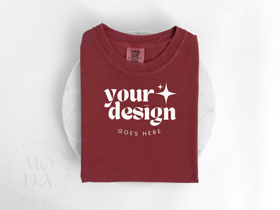 Crimson Comfort Colors 1717 Mockup | Folded T Shirt Mock up | Comfort ...