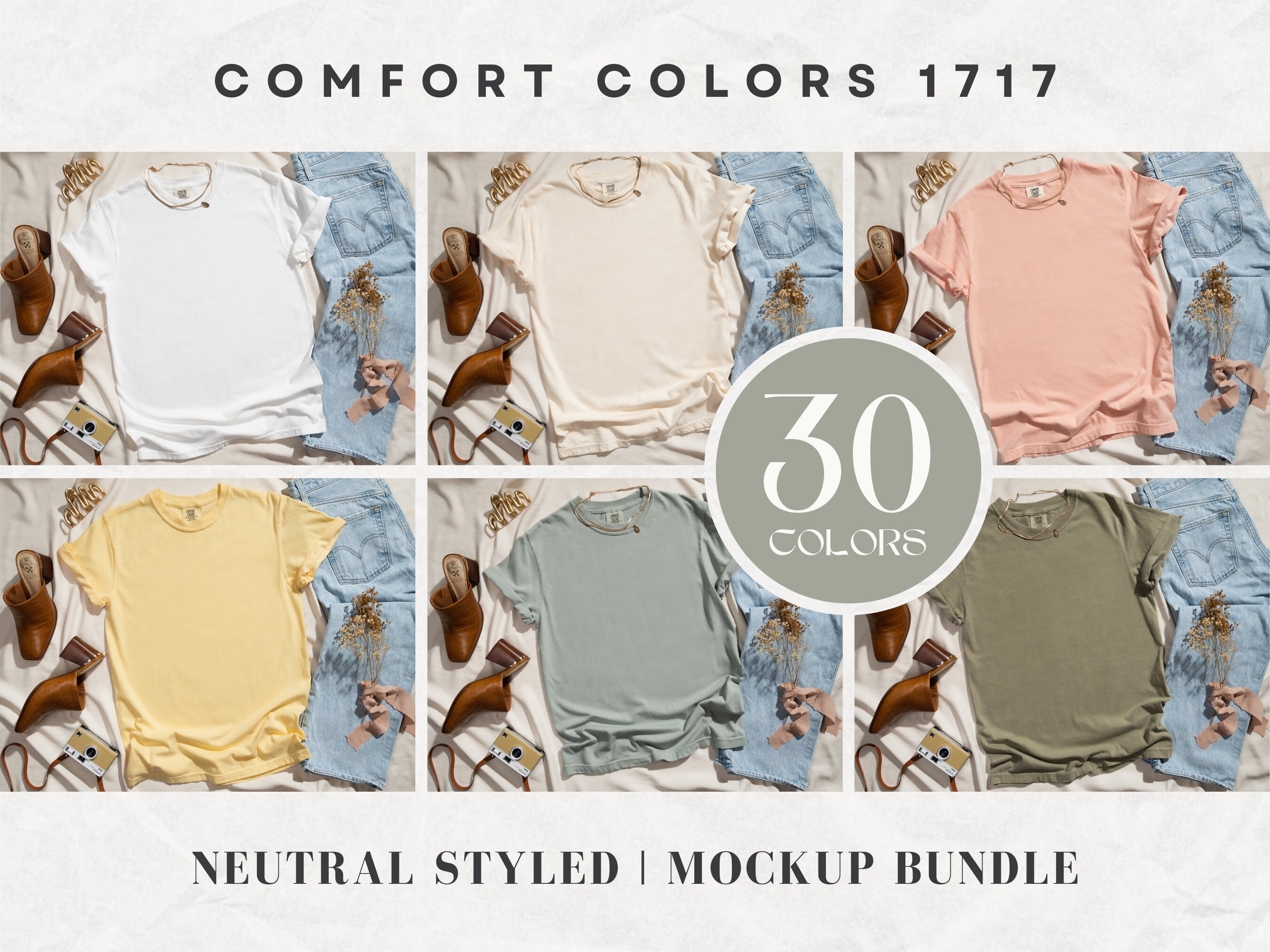 Comfort Colors 1717 Mockup Bundle T Shirt Mockups Comfort Colors ...