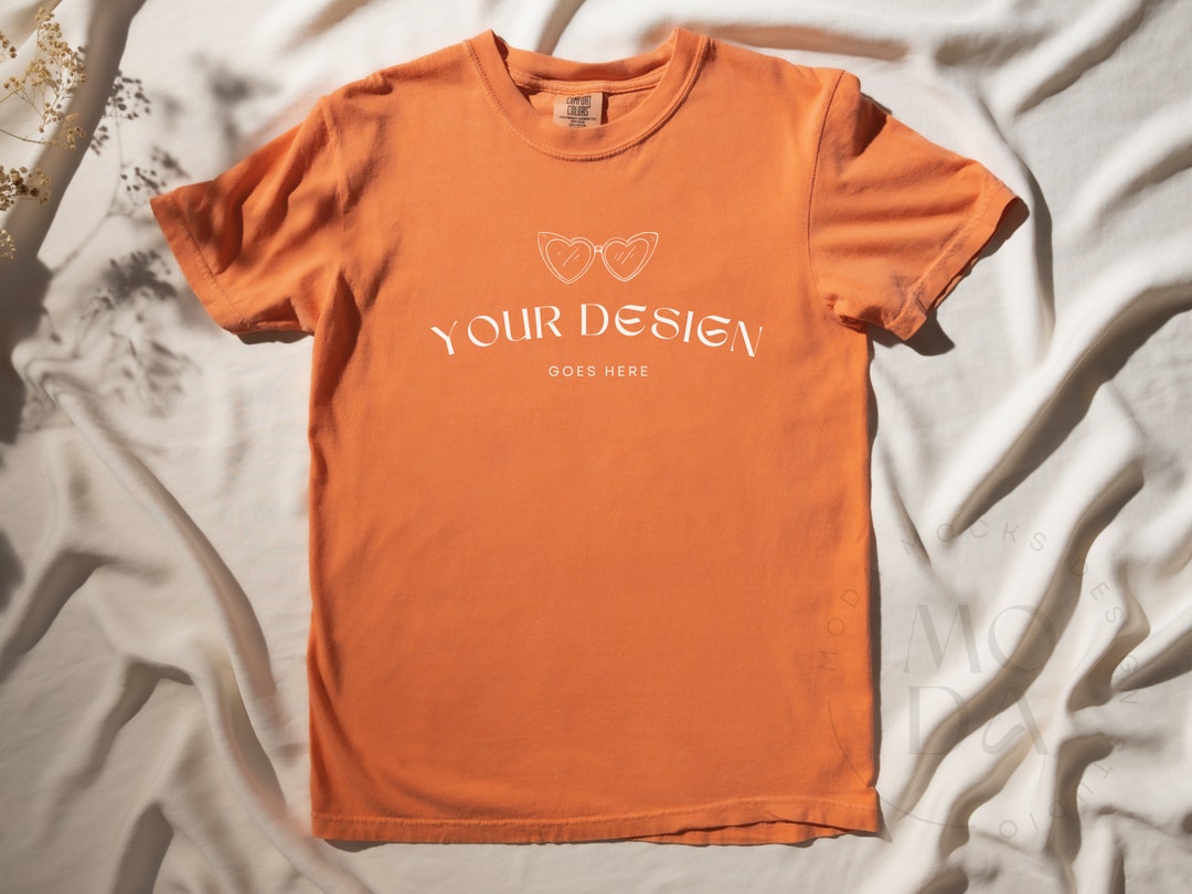 Melon Comfort Colors 1717 Mockup | T Shirt Mockup | Comfort Colors Mockup | Flatlay Mockup ...