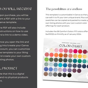 Editable Comfort Colors 1717 Color Chart, Customizable Canva Template ...
