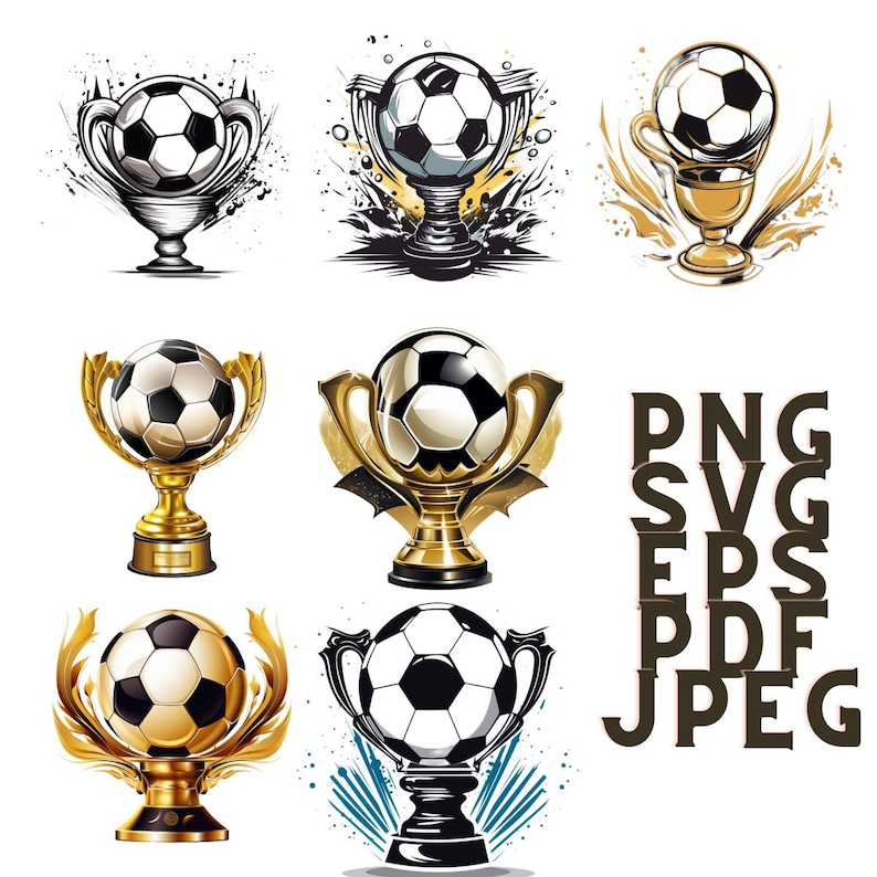 Soccer Ball Cup Clipart SVG | Football PNG Graphic for Cricut | Fun ...