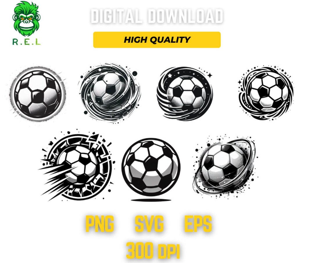 Football Clipart SVG PNG - Soccer Ball for Cricut - Sports Design ...