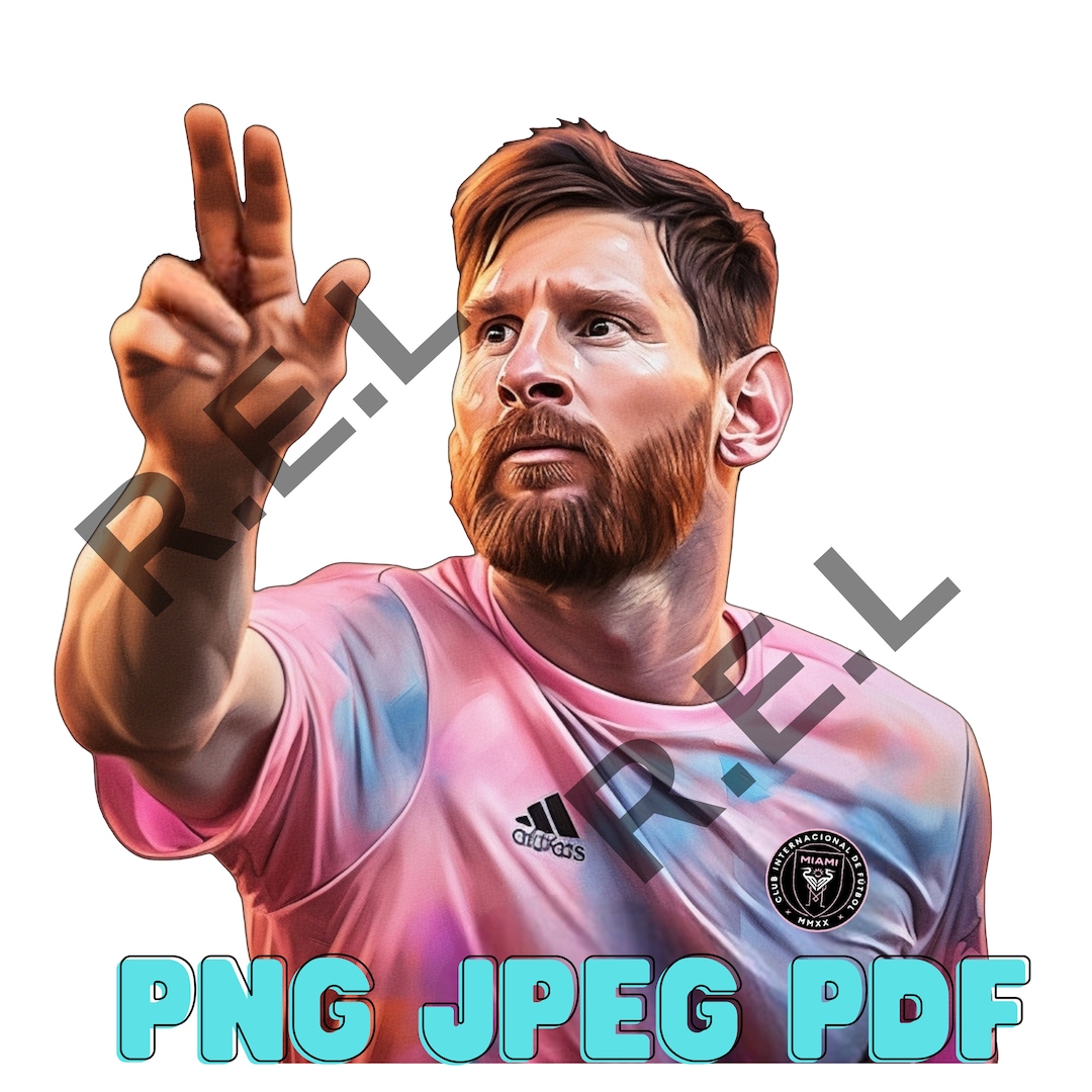 Lionel Messi Inter Miami Clip Art Digital Download - PNG & JPEG Soccer ...