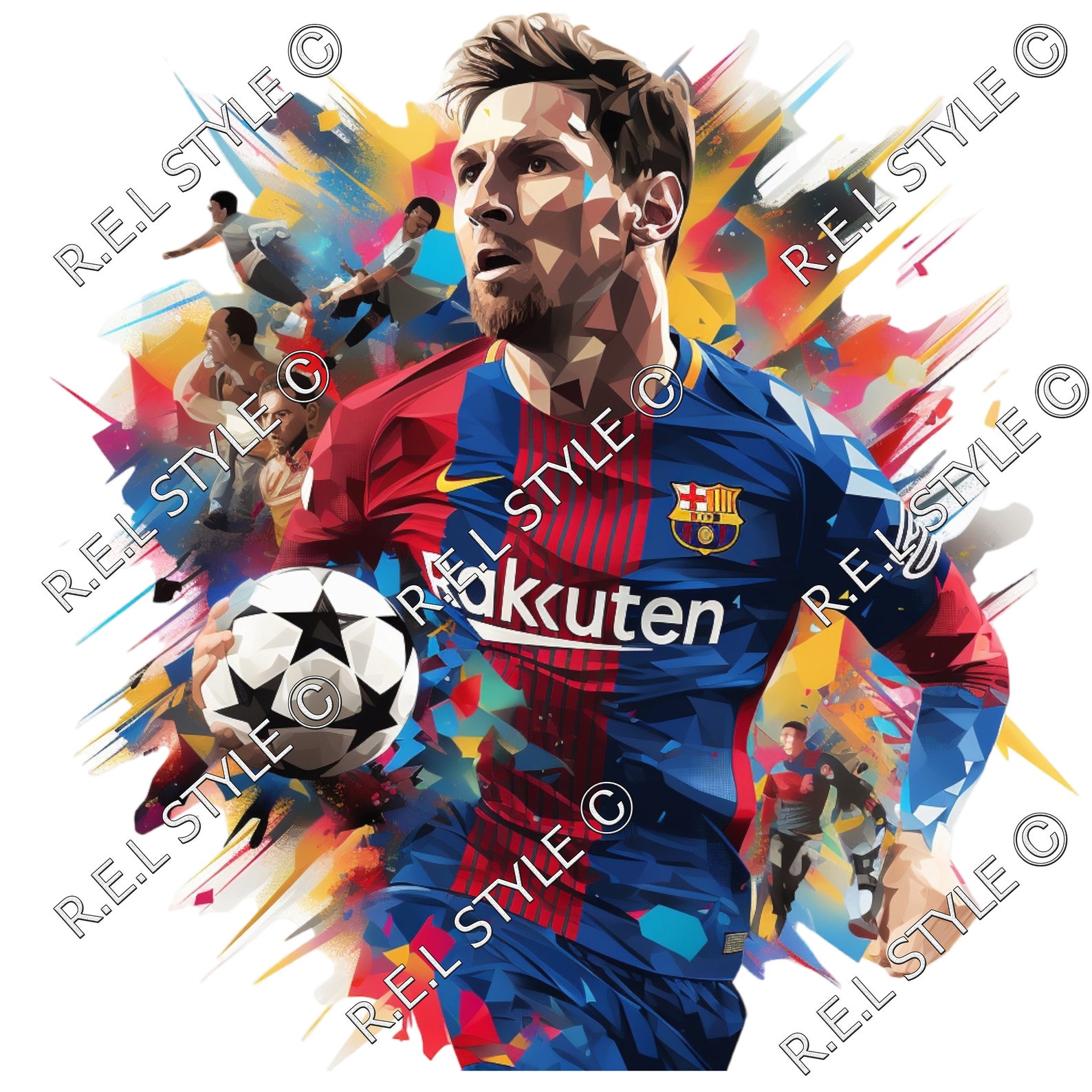 Lionel Messi Barcelona Clip Art Digital Download - PNG & JPEG Soccer ...