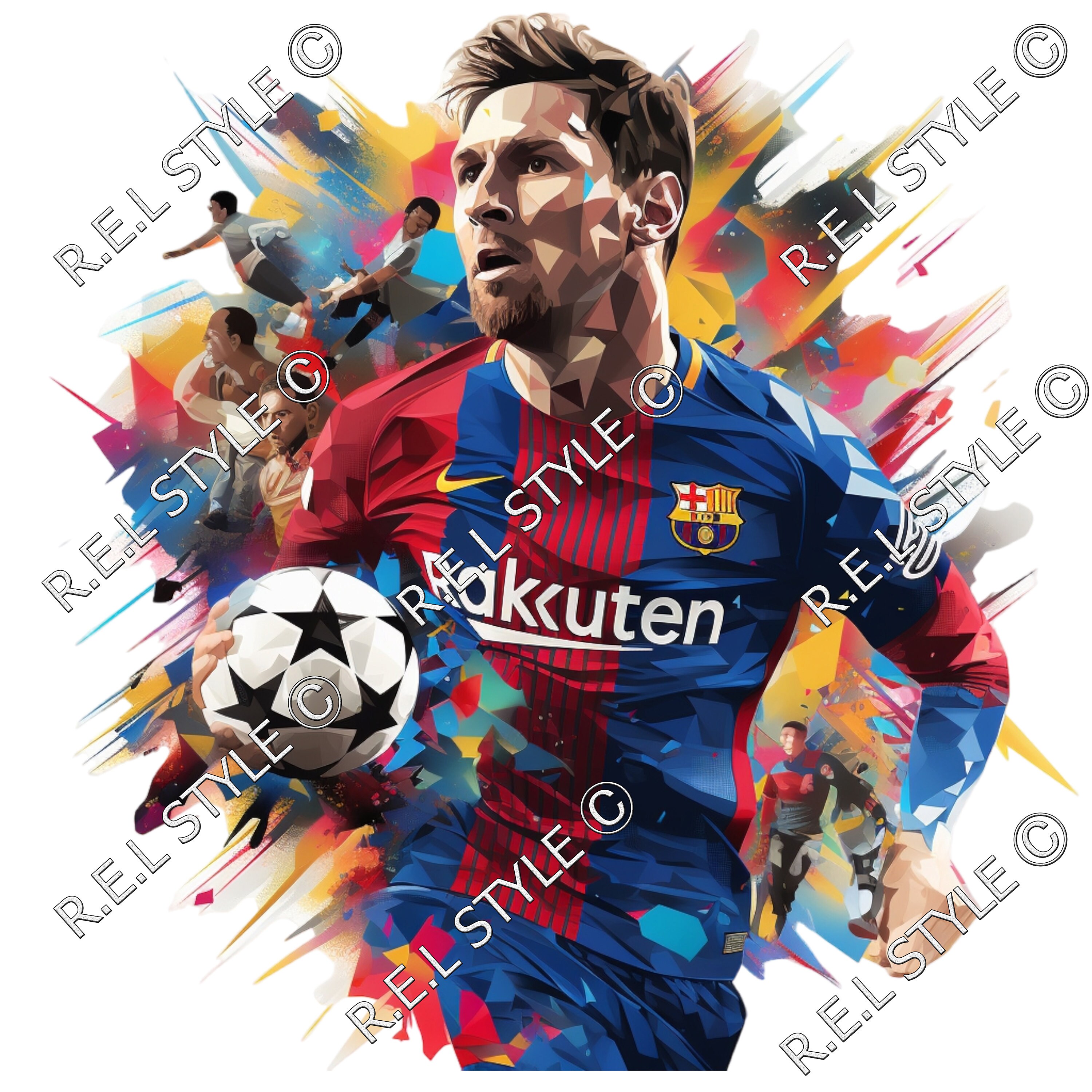 Lionel Messi Barcelona Clip Art Digital Download PNG & JPEG Soccer ...