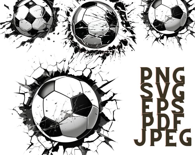 Soccer Ball Cracked Wall. Svg Png Eps Dxf Cut Files. - Etsy