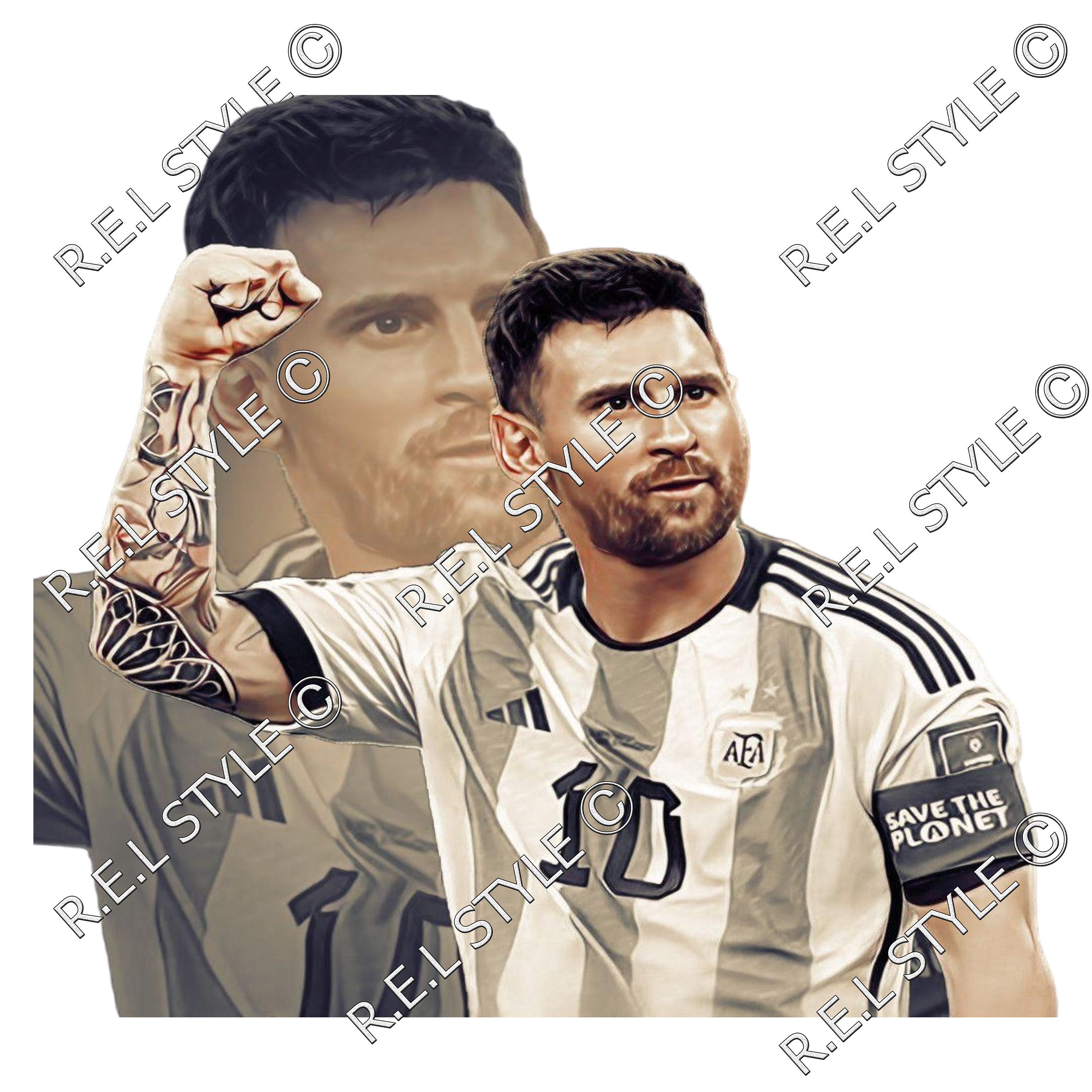 Lionel Messi Argentina Clip Art Digital Download - PNG & JPEG Soccer ...