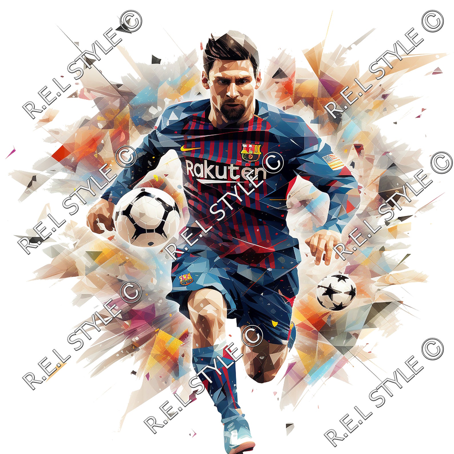 Lionel Messi Barcelona Clip Art Digital Download - PNG & JPEG Soccer ...